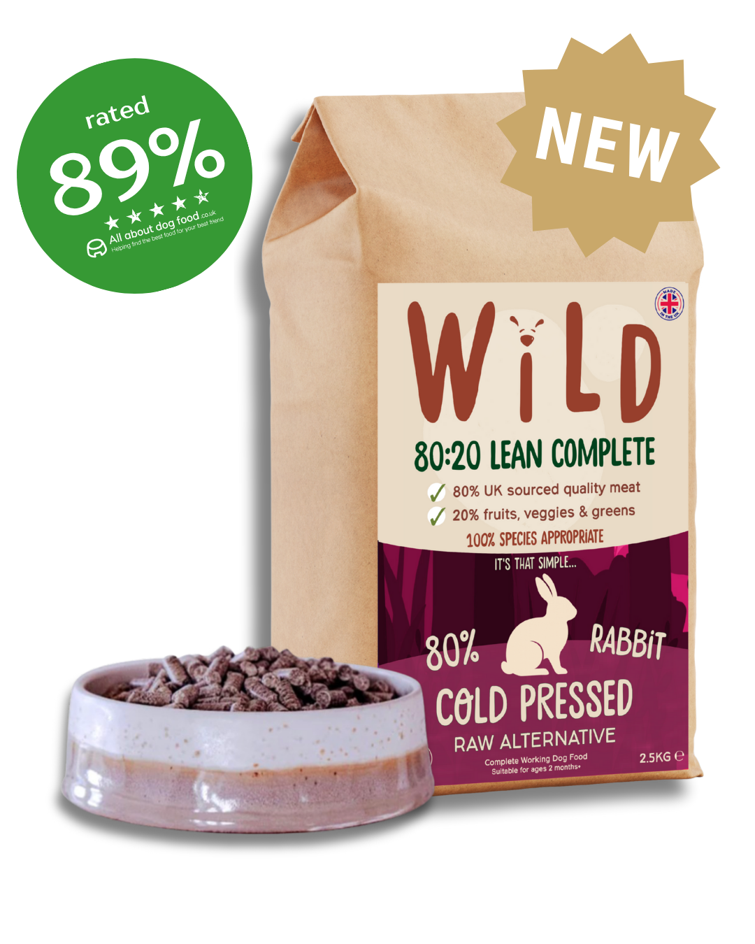 Rabbit 80:20 Lean Cold-Pressed (10kg) – WILD Pet Food